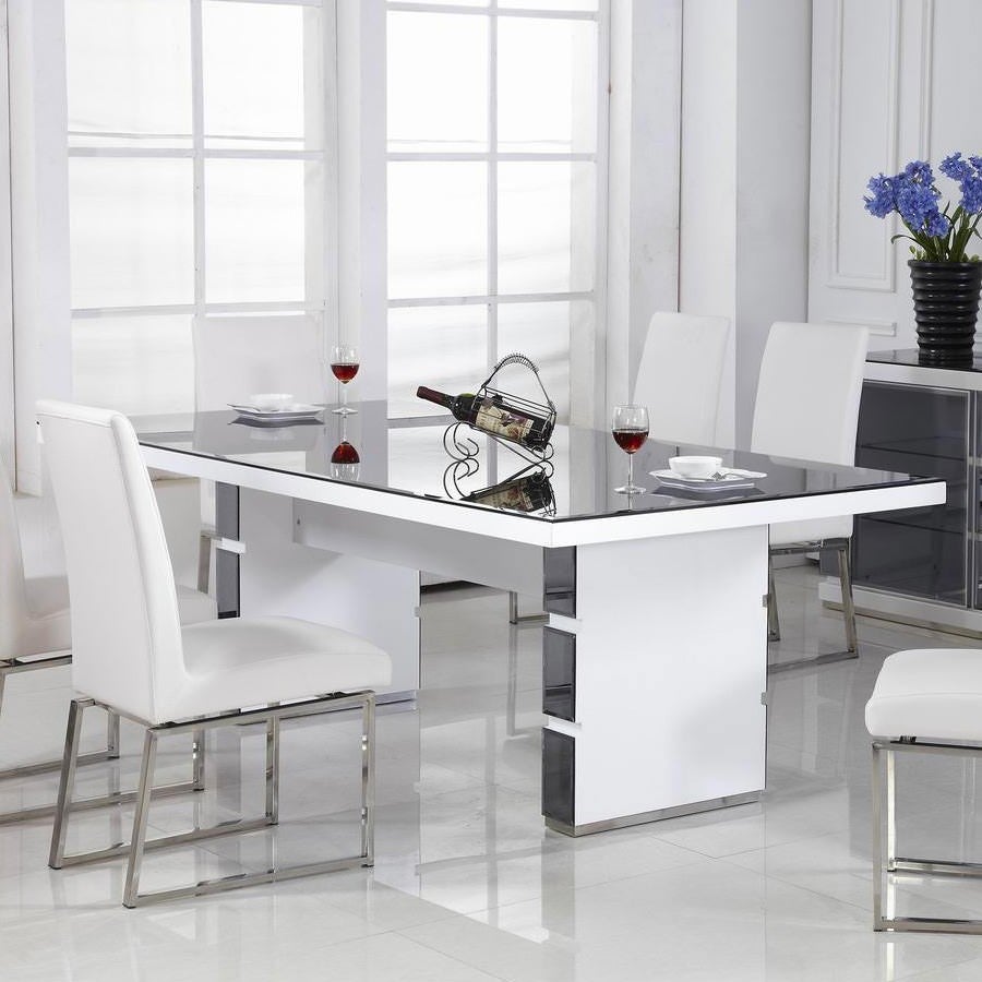 Mykonos Glass Top Modern Dining Table 220cm