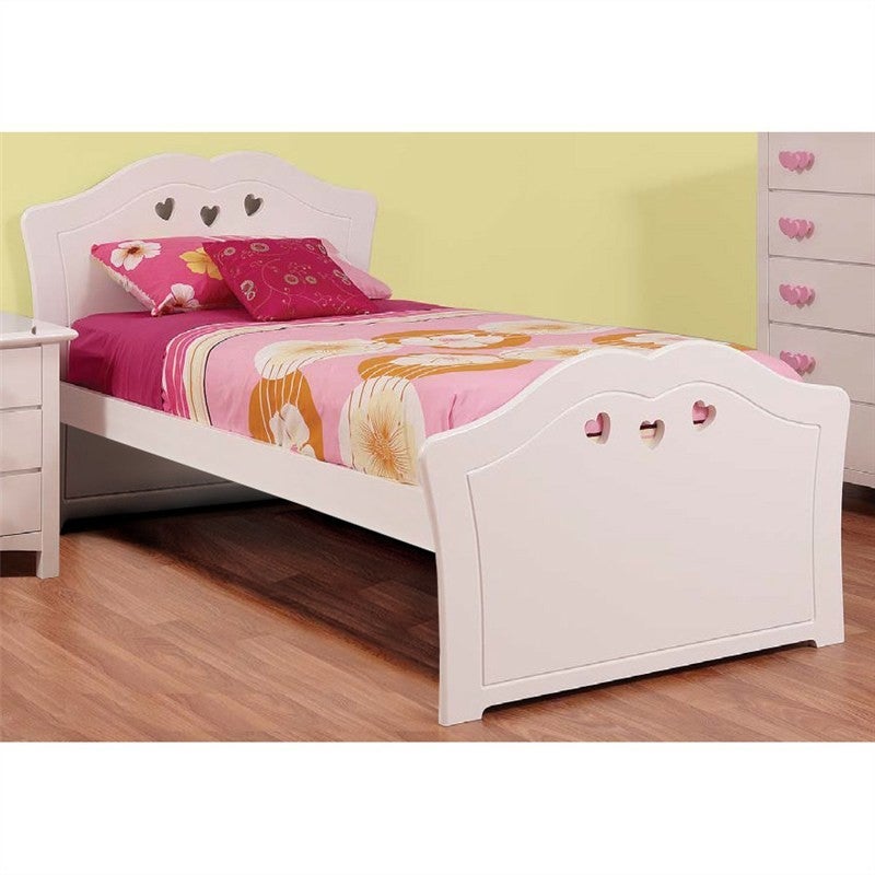White heart single bed frame store