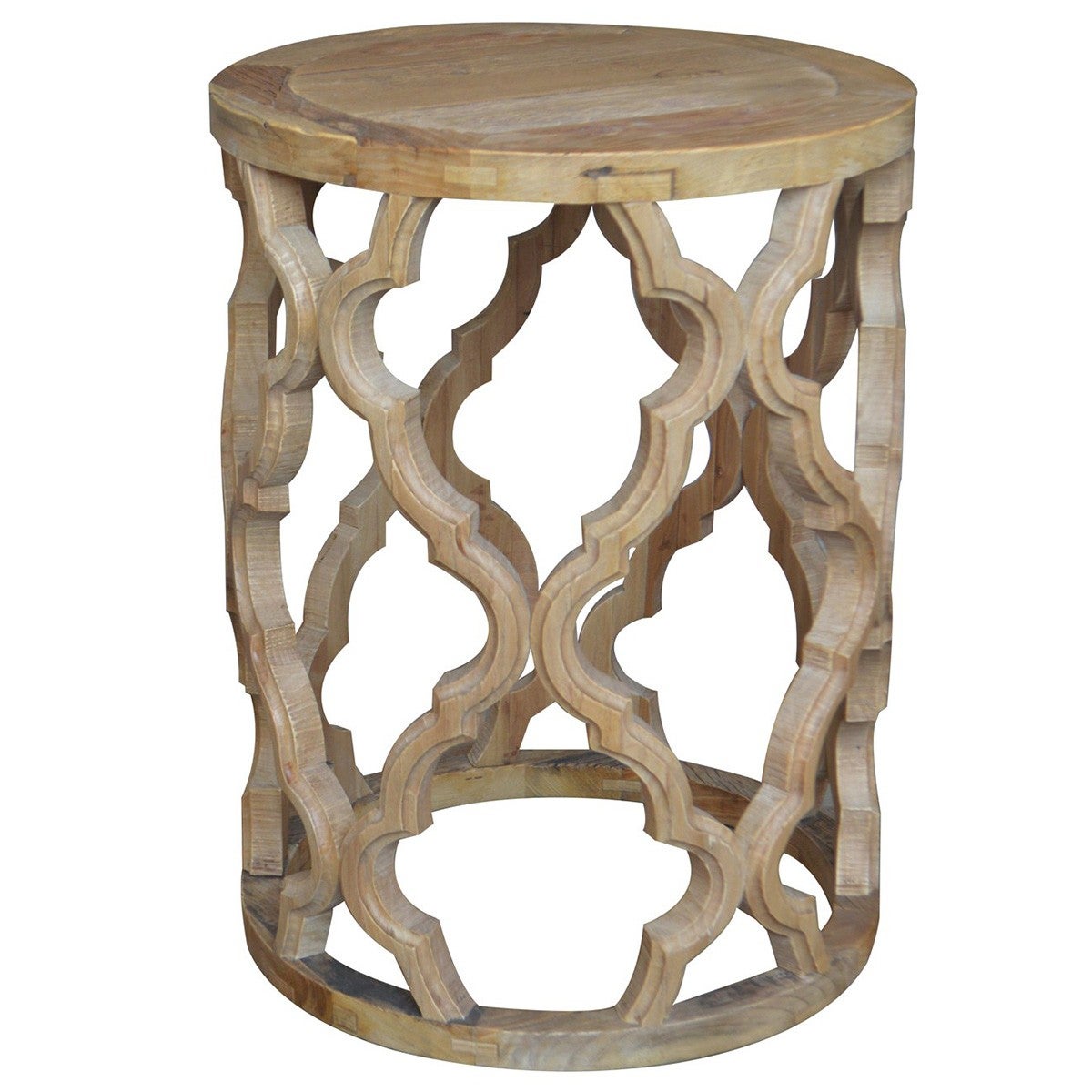 Sirah Recycled Timber Round Side Table 45cm