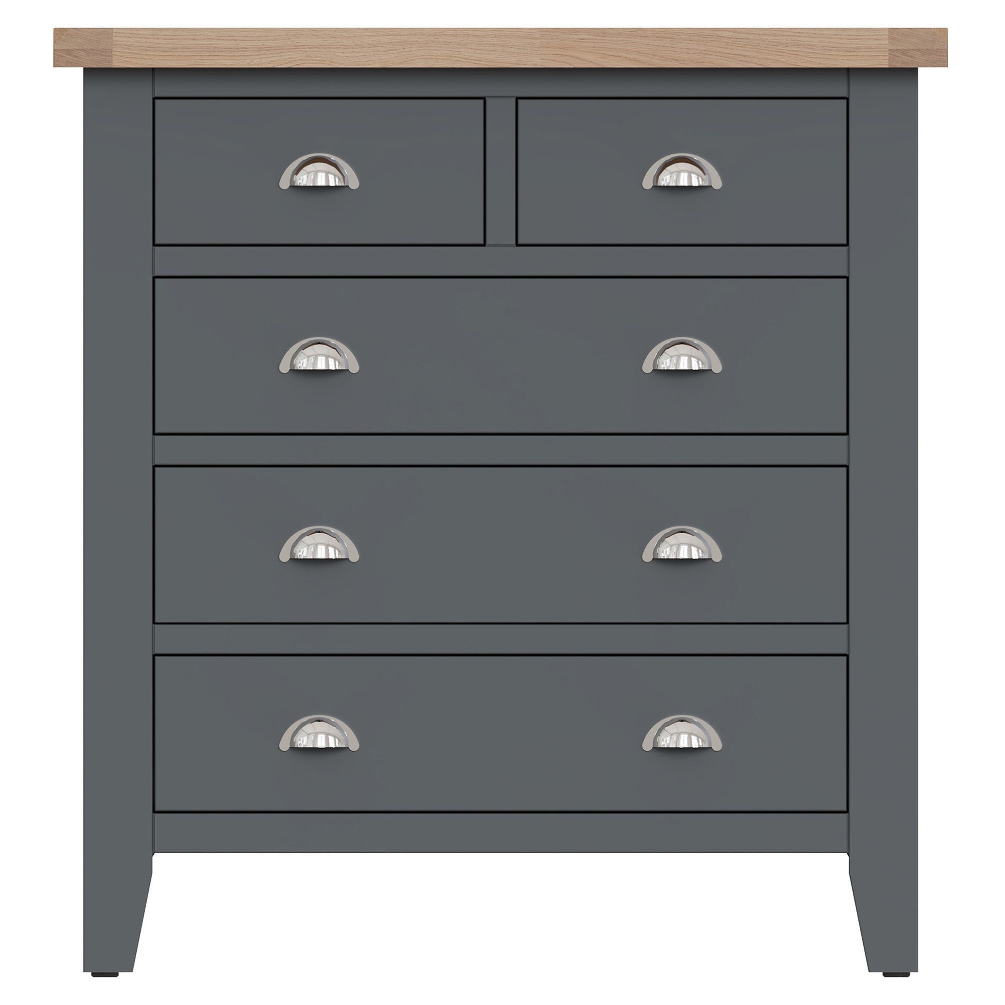 Andorra Wooden 5 Drawer Tallboy Charcoal