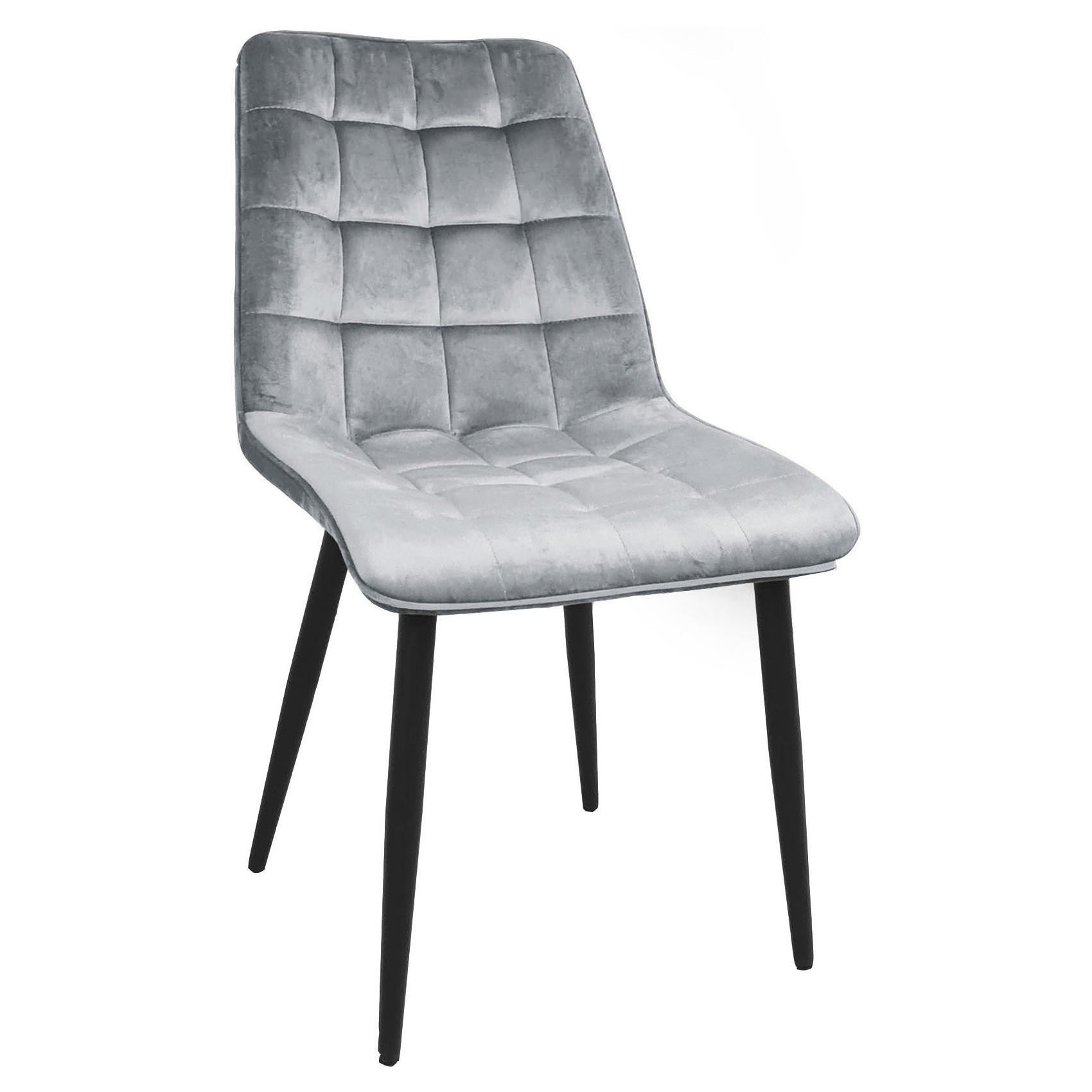 Loma Velvet Fabric Dining Chair Grey