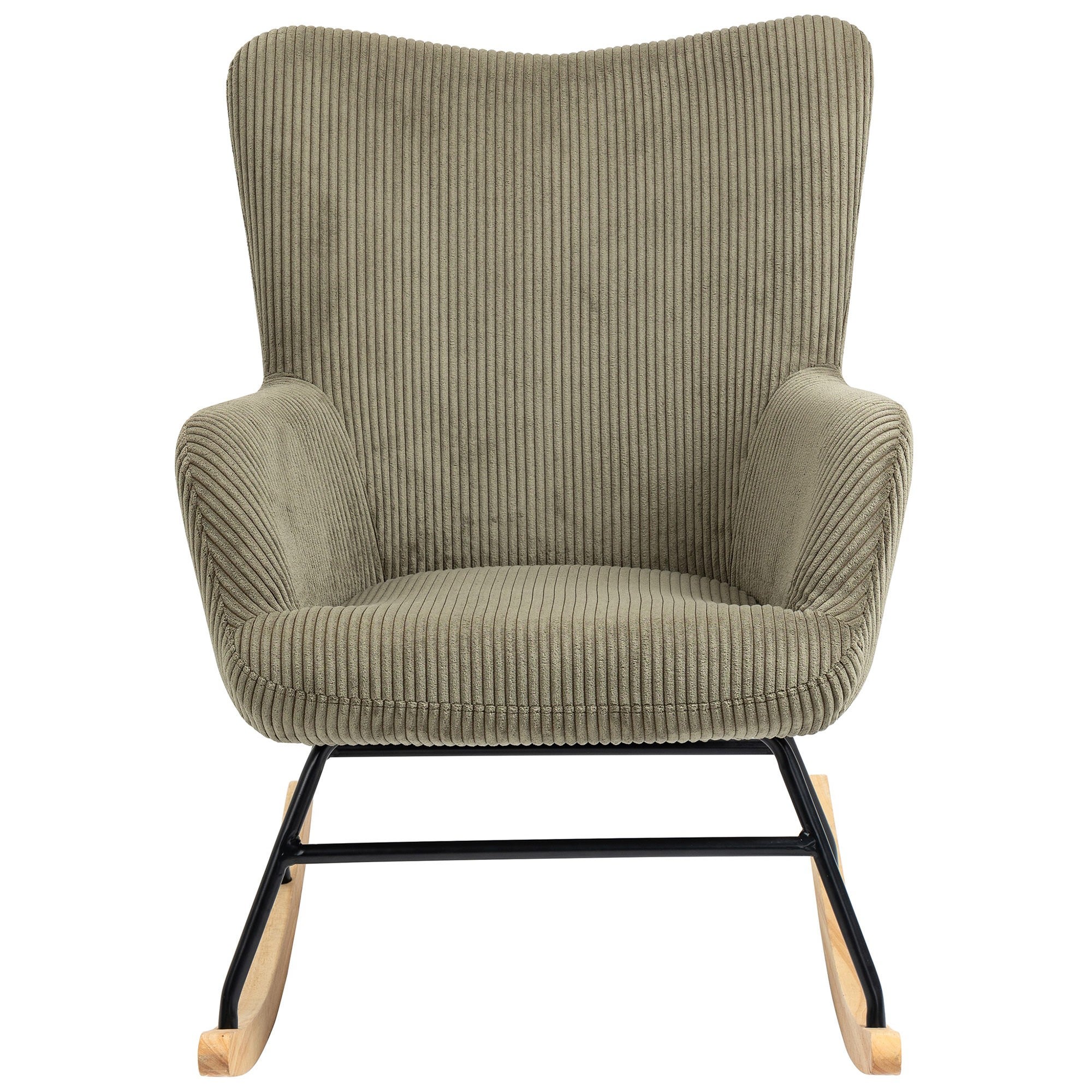 Sherman Corduroy Fabric Rocking Chair Green