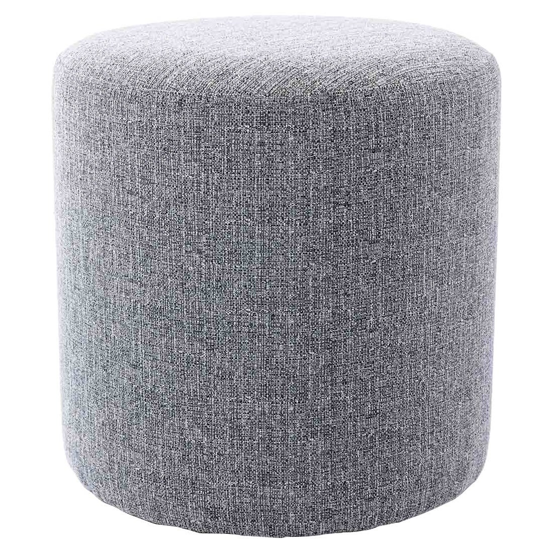 Light grey round ottoman store