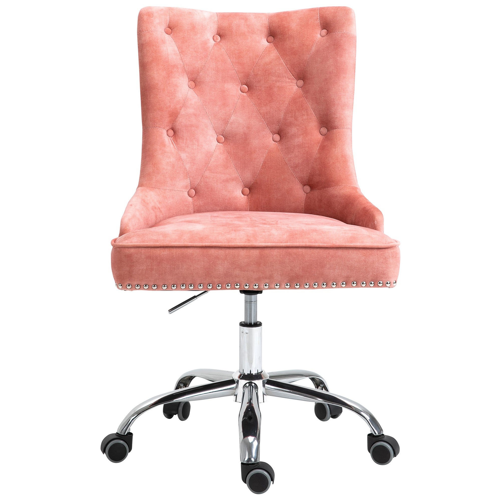 Will Velvet Fabric Office Chair Peach