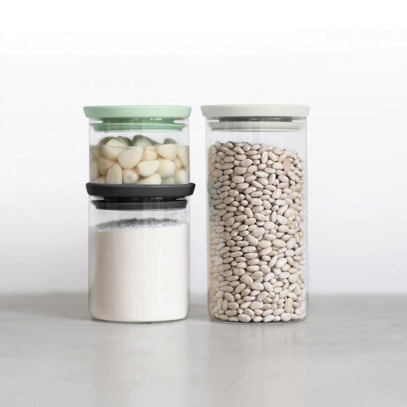 Brabantia 3 Piece Stackable Glass Jar Set
