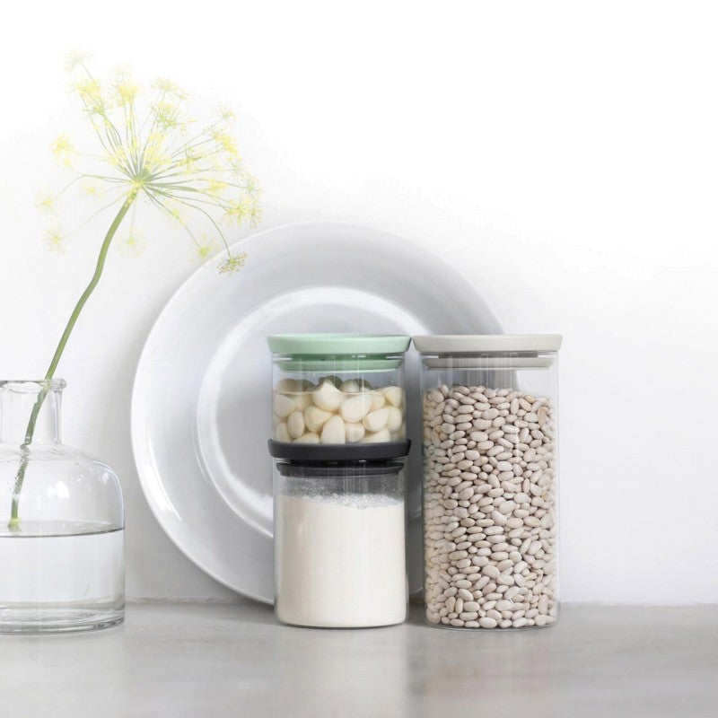 Brabantia 3 Piece Stackable Glass Jar Set