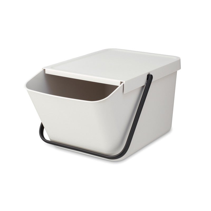 Brabantia Sort & Go Stackable Waste Bin, 20 Litre, Light Grey