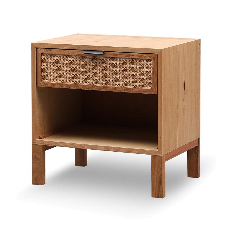 Junta Messmate Timber & Rattan Bedside Table, Natural