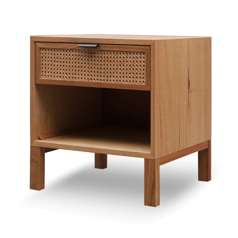 Junta Messmate Timber & Rattan Bedside Table, Natural