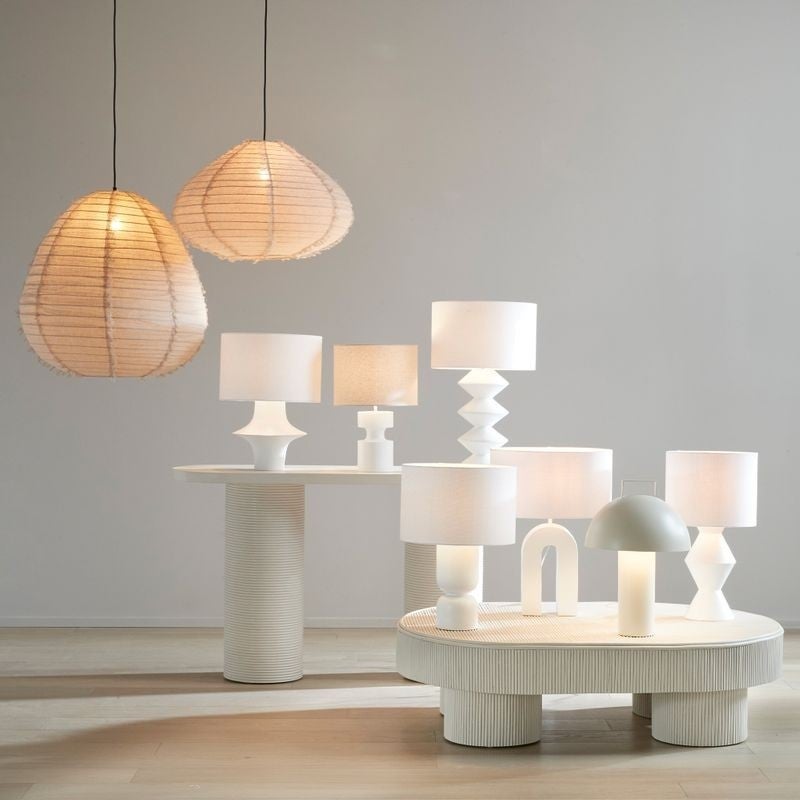 Marni Table Lamp, Fabric Drum Shade