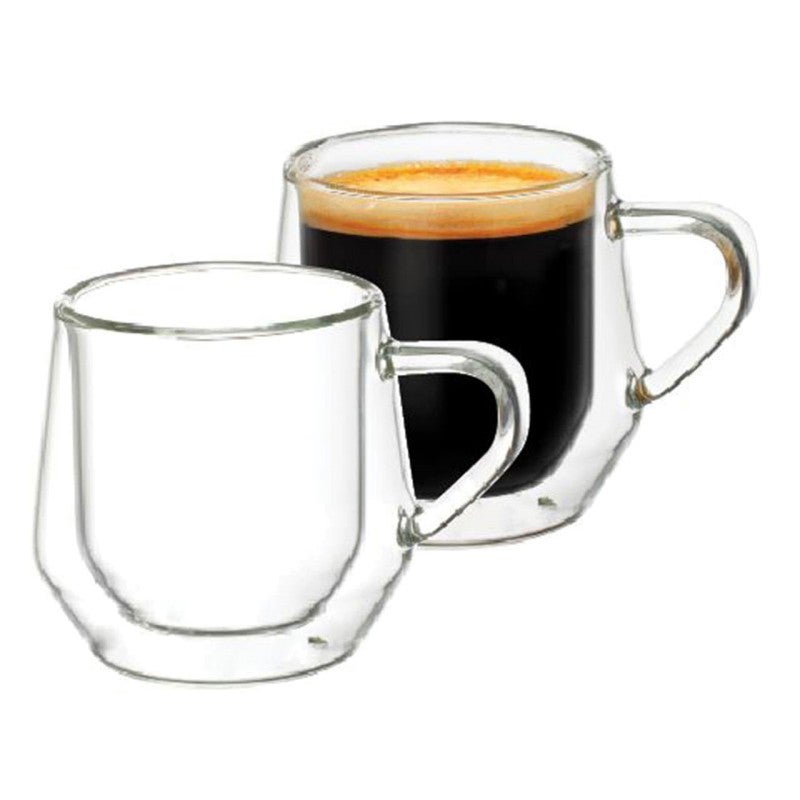 Avanti Capri Double Wall Glass Coffee Cup, Set of 2, 250ml