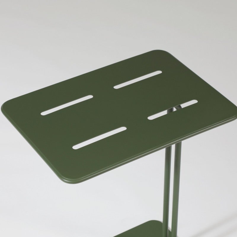 Parco Steel Outdoor C-shape Side Table, Olive