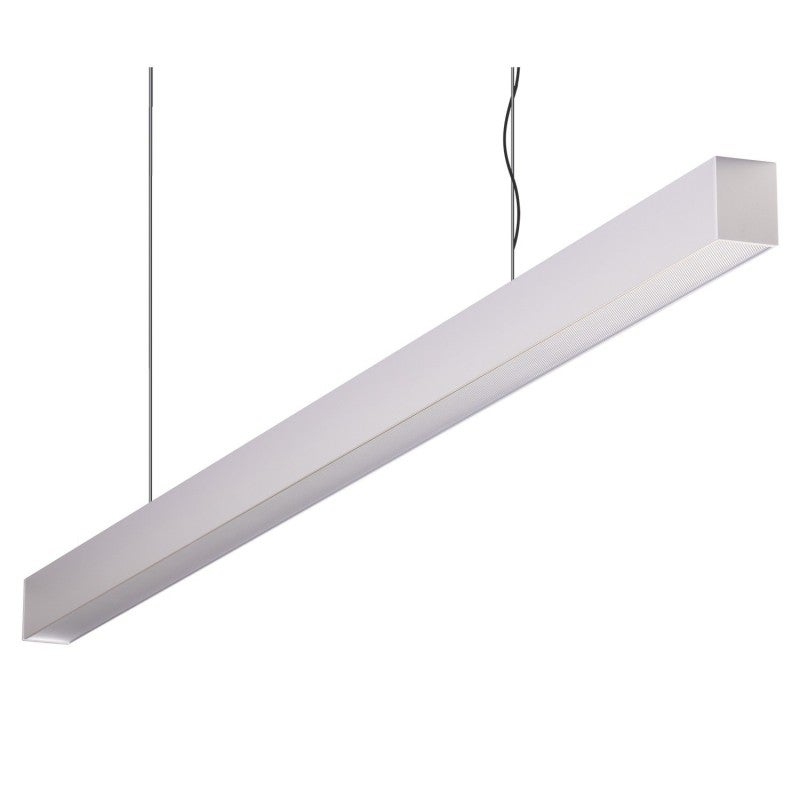 Maxi-40 Aluminium Dimmable LED Linear Pendant Light with Flat Prismatic ...