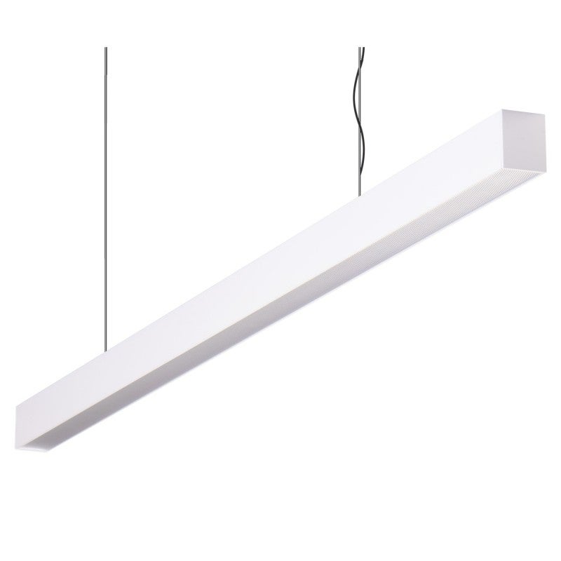 Maxi-40 Aluminium Dimmable LED Linear Pendant Light with Flat Prismatic ...