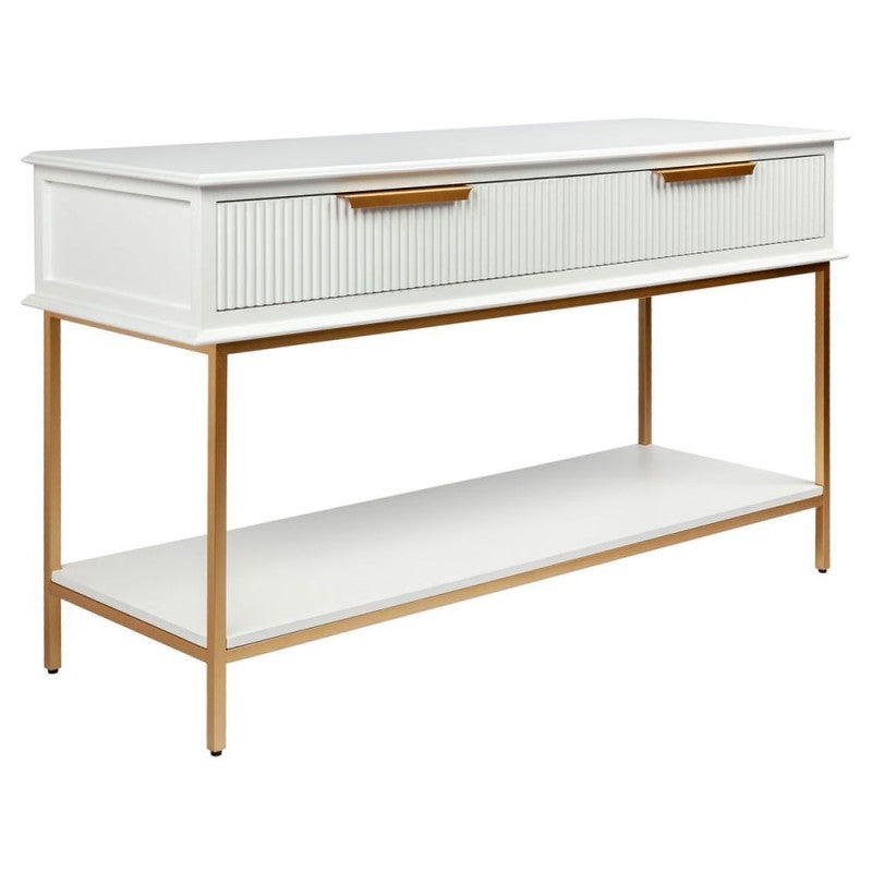 Aimee Console Table, 140cm, White / Gold
