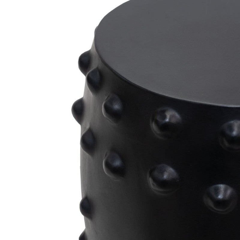 Otto Concrete Drum Stool / Side Table, Black
