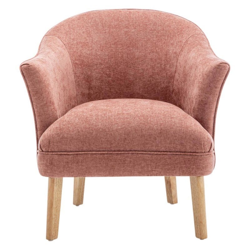 Elsa Chenille Fabric Tub Chair, Coral