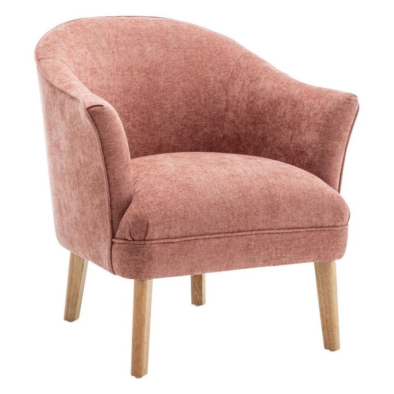Elsa Chenille Fabric Tub Chair, Coral