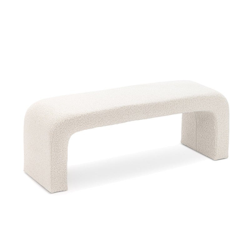 Harper Boucle Fabric Arch Bench Seat, 120cm, Cream