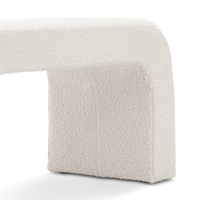 Harper Boucle Fabric Arch Bench Seat, 120cm, Cream