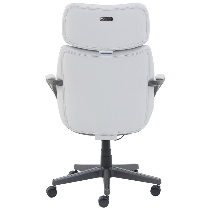 Beautyrest Faux Leather Ergonomic Home Office Chair, Light Grey