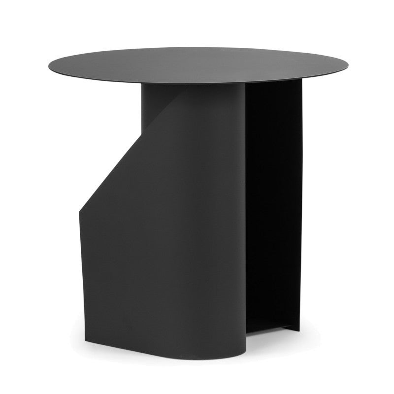 Zeke Steel Round Side Table, Black