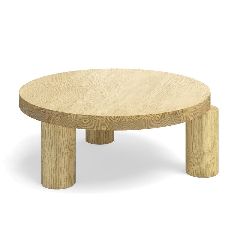Nomad Oak Timber Round Coffee Table, 90cm, Natural