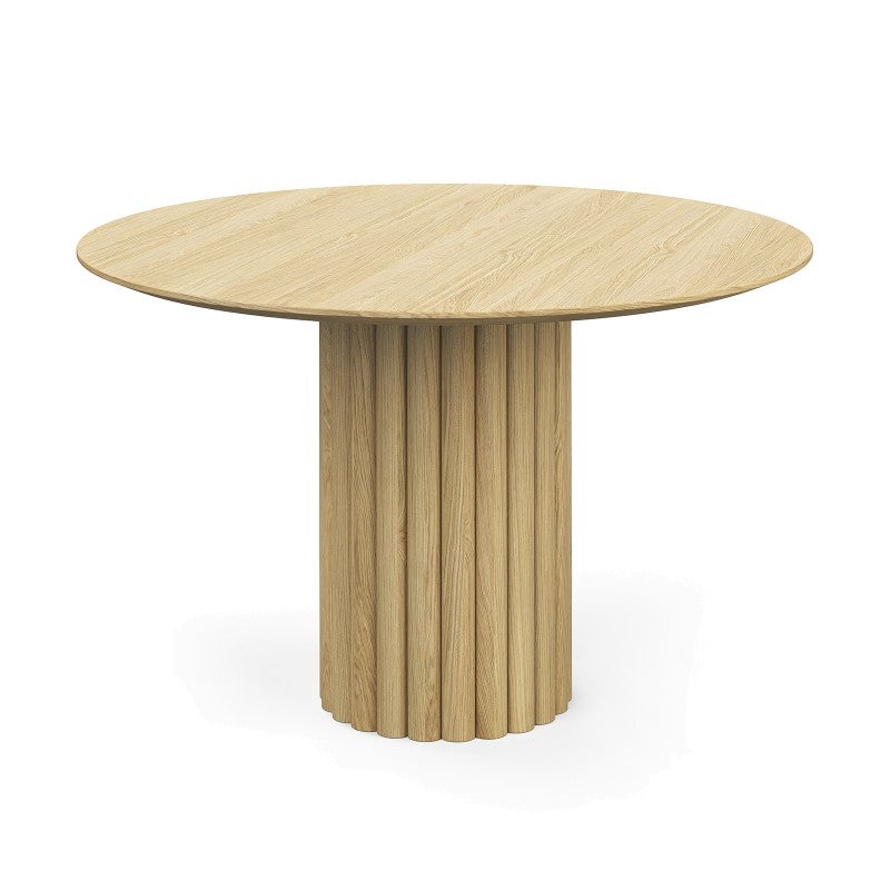 Kara Wooden Round Dining Table, 120cm, Natural