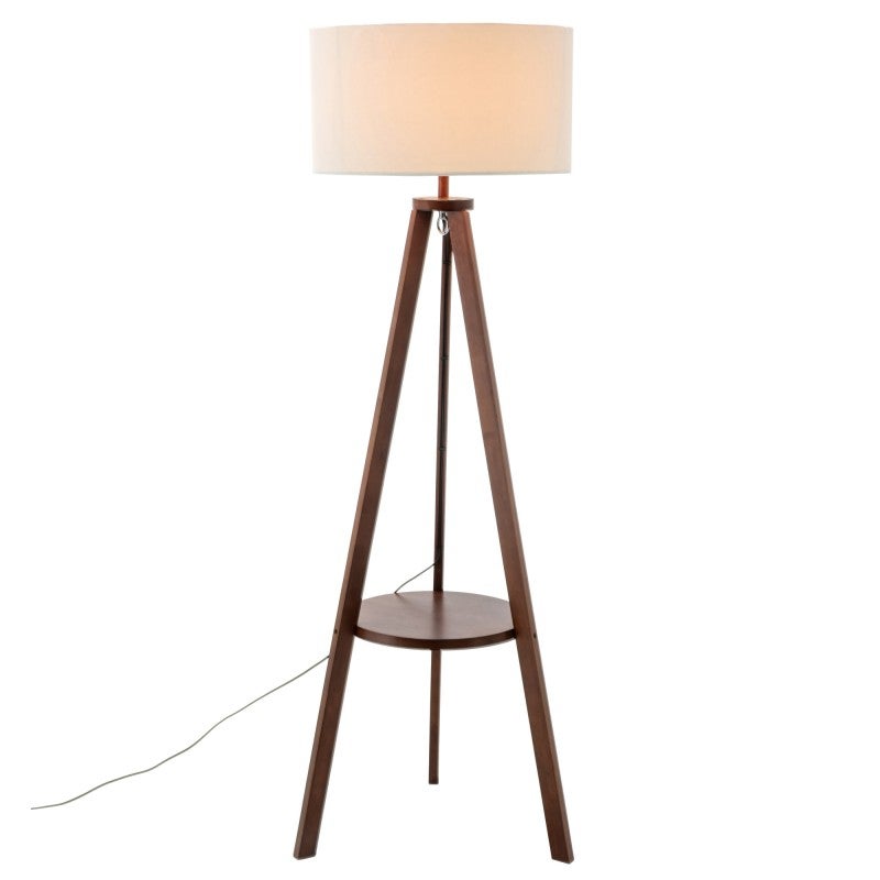 Lisle Wooden Tripod Base Floor Lamp, Cherrywood