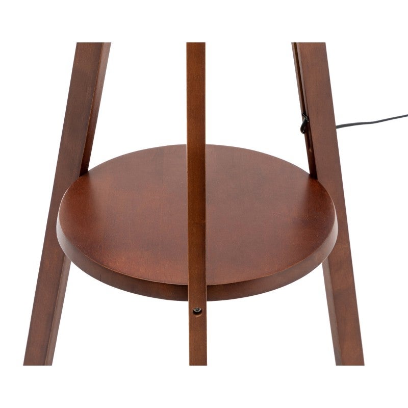 Lisle Wooden Tripod Base Floor Lamp, Cherrywood