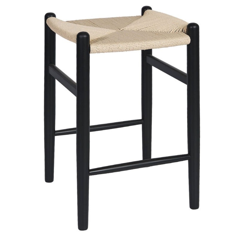 Flint Timber Counter Stool with Woven Seat