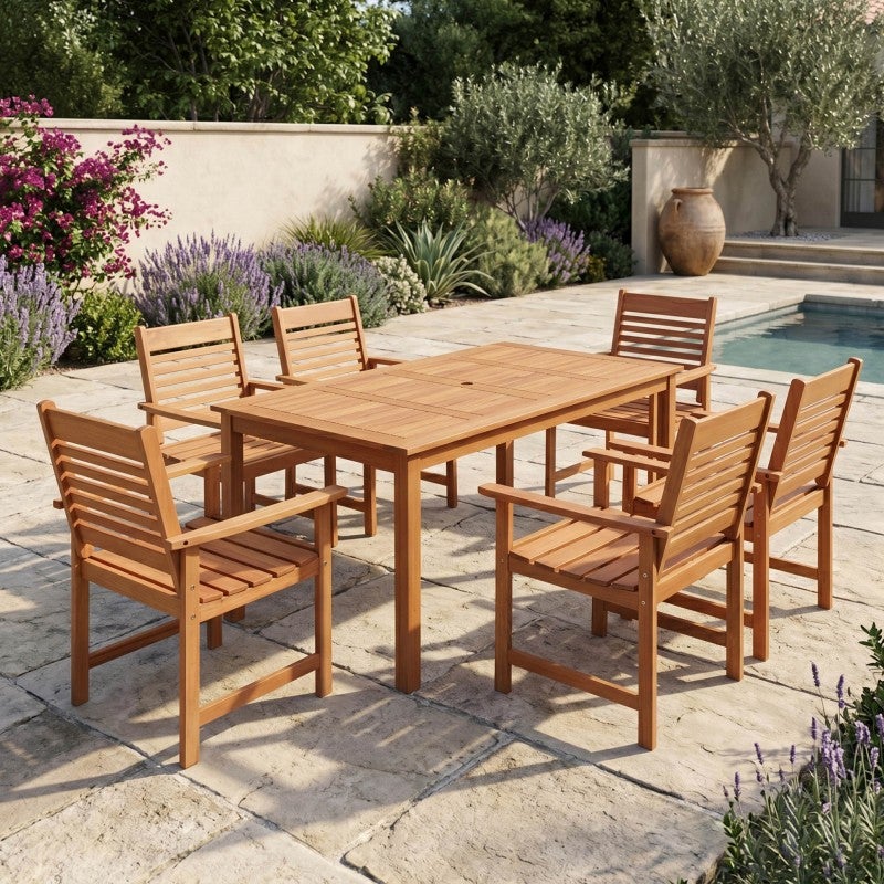 Jasper Shorea Timber Outdoor Dining Table, 150cm