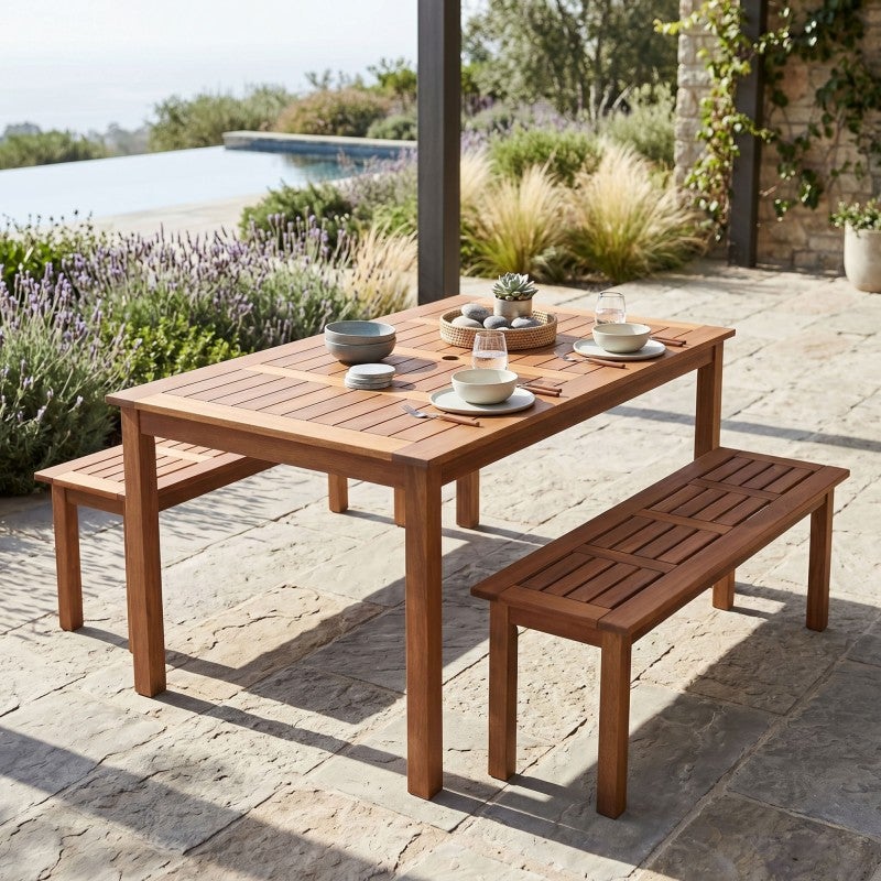 Jasper Shorea Timber Outdoor Dining Table, 150cm