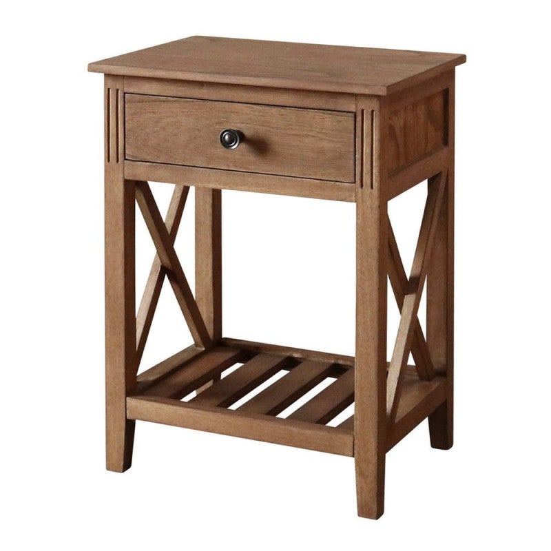 Devon Timber Bedside Table, Walnut