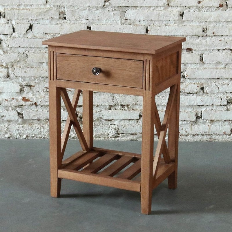 Devon Timber Bedside Table, Walnut