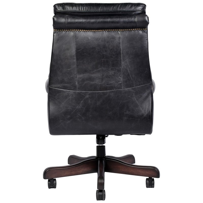 Osborne Aged Leather Bankers Chair, Black