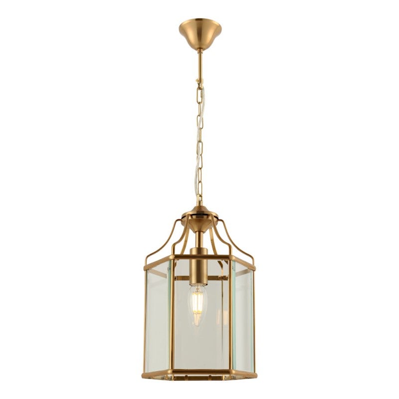 Arcadia Metal & Glass Pendant Light, Small, Gold