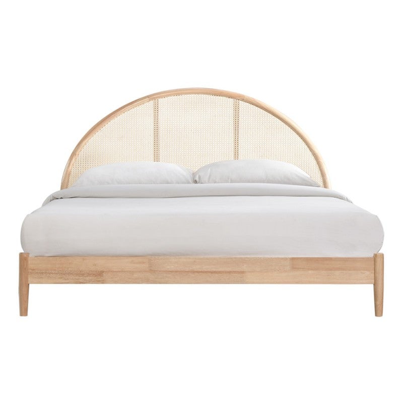 Avery Arch Timber & Rattan Platform Bed, King