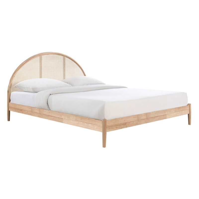 Avery Arch Timber & Rattan Platform Bed, King