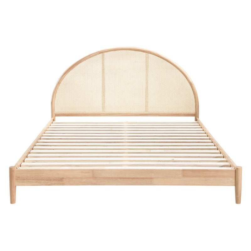 Avery Arch Timber & Rattan Platform Bed, King