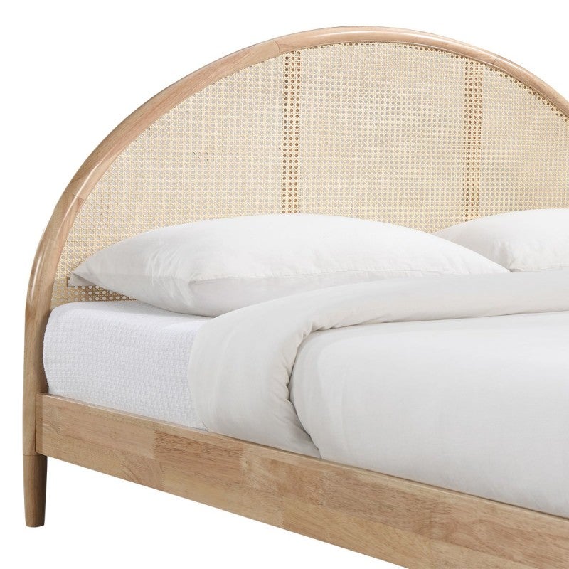 Avery Arch Timber & Rattan Platform Bed, King