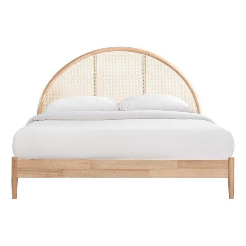Avery Arch Timber & Rattan Platform Bed, Queen