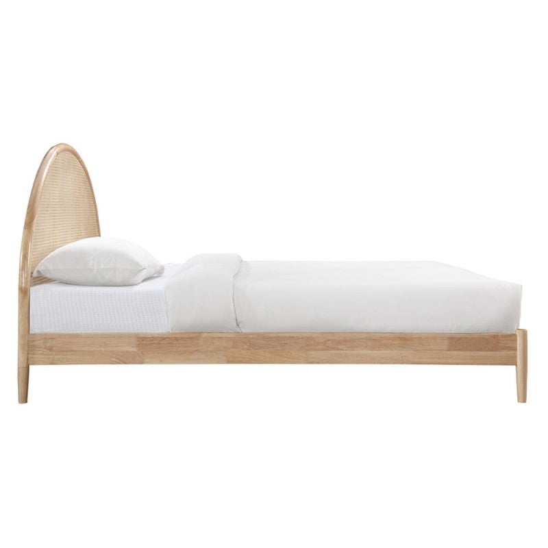 Avery Arch Timber & Rattan Platform Bed, Single