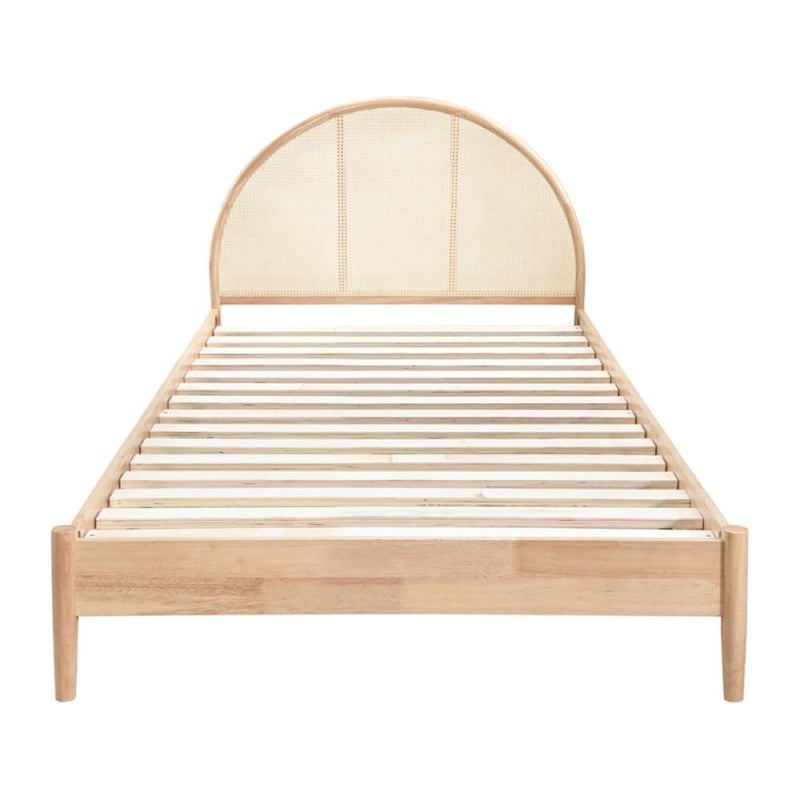 Avery Arch Timber & Rattan Platform Bed, Single