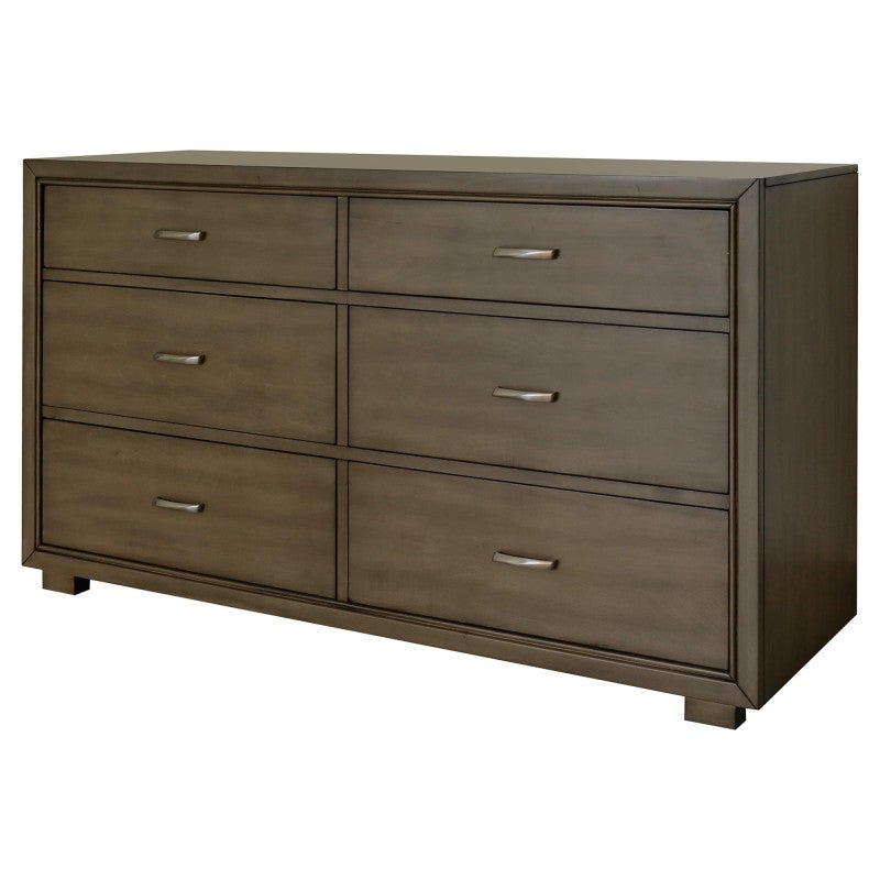Corwin Poplar Timber 6 Drawer Dresser with Mirror