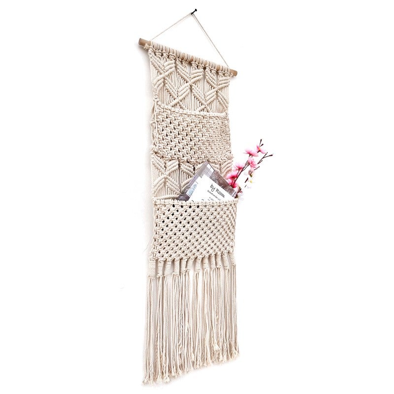 Brong Cotton Macrame Wall Hanging Book Holder