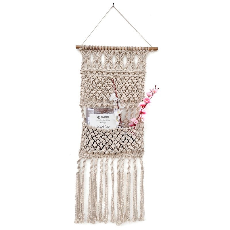 Muland Cotton Macrame Wall Hanging Book Holder
