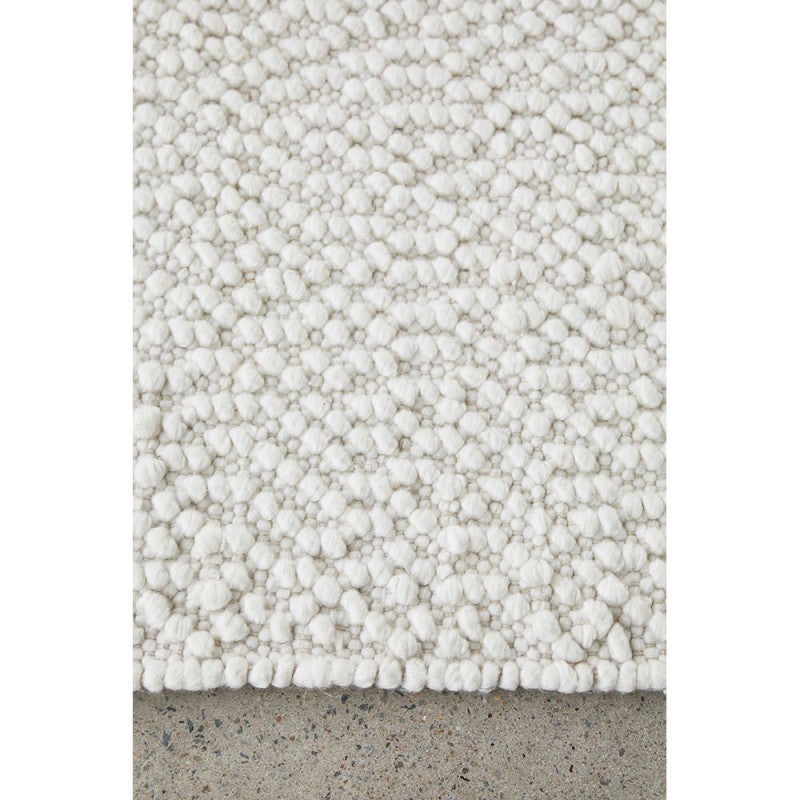 Gianna Handwoven Boucle Modern Rug, 380x280cm, White