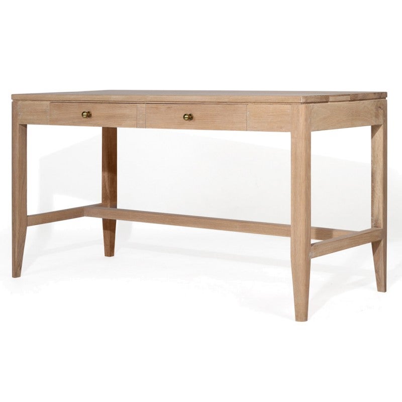Mukey American Oak Timber Study Desk, 140cm
