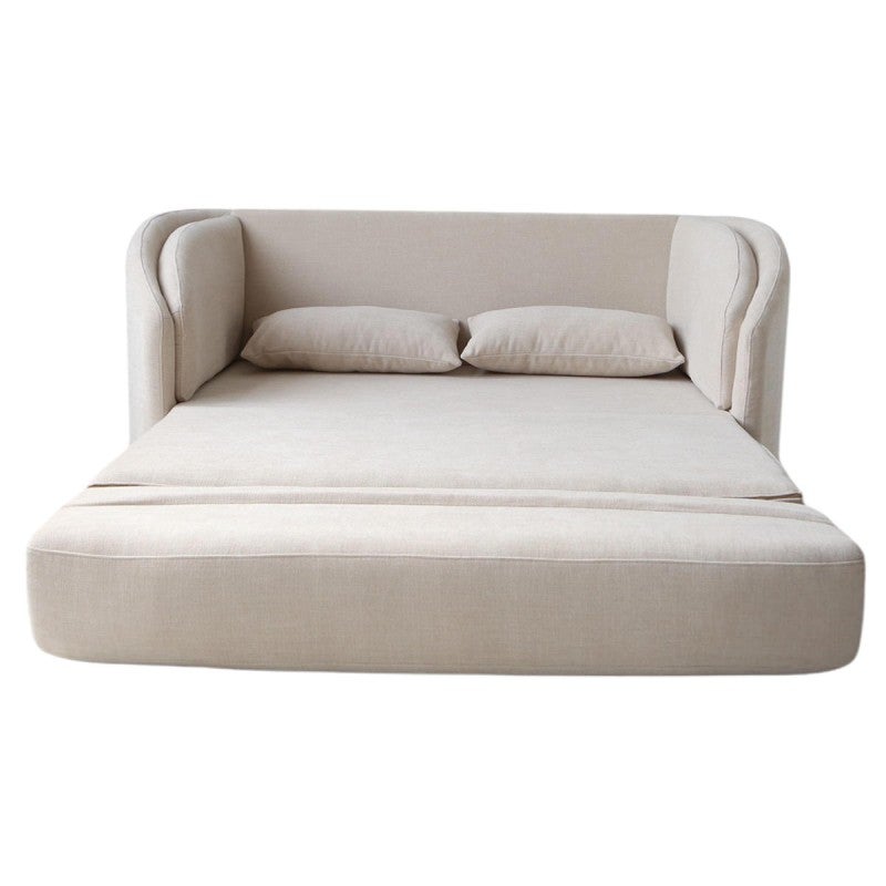 Cuddle Fabric Fold Out Sofa Bed, Double, Beige